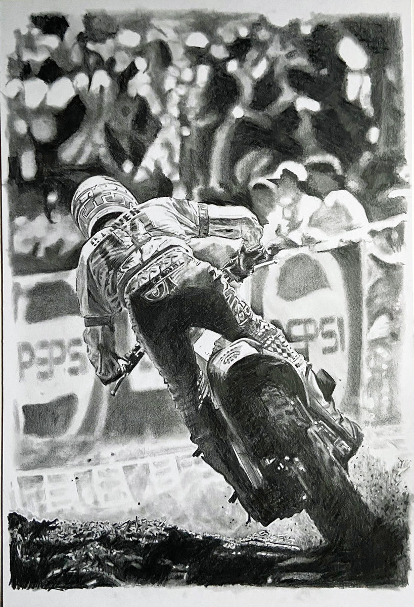 Artist Print Of Drawing Broc Glover 1988 Hangtown Motocross Classic ...