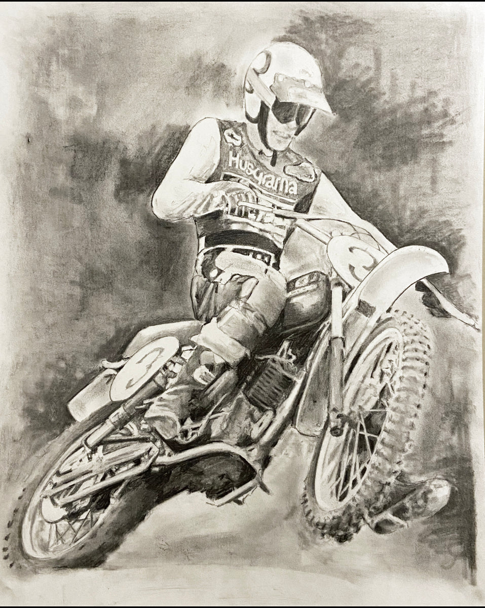 Original Drawing Of Kent Howerton Signed By Kent 1976 Motocross Nation ...