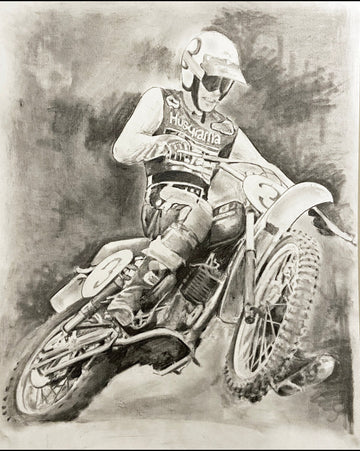 Artist Print Of Drawing Of Kent Howerton 1976 Motocross Nationals 500c ...