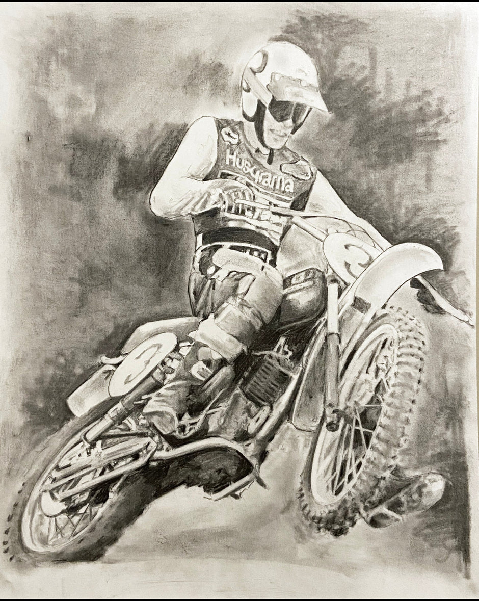 Artist Print Of Drawing Of Kent Howerton 1976 Motocross Nationals 500c ...