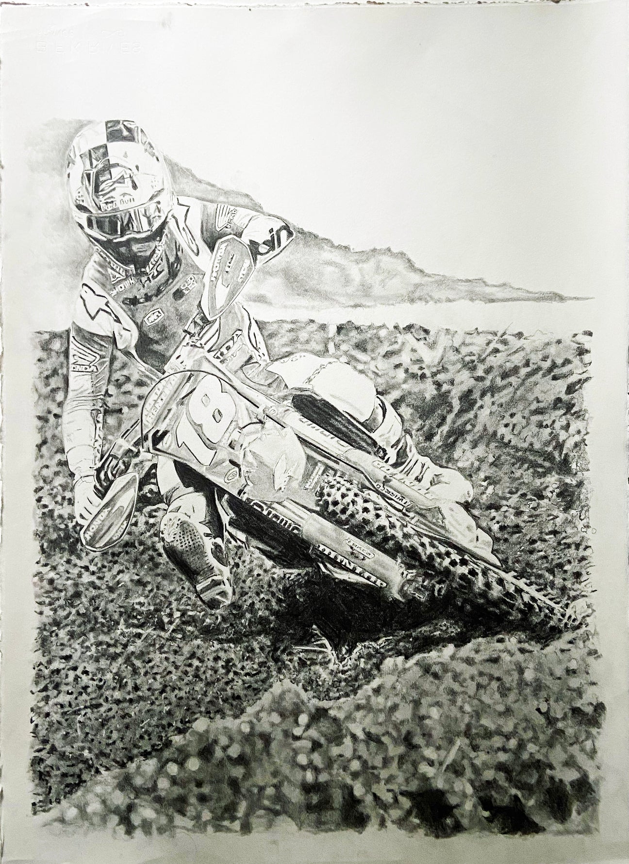 Original Artist Drawing Jett Lawrence Motocross Rider – RichardHartArt.com