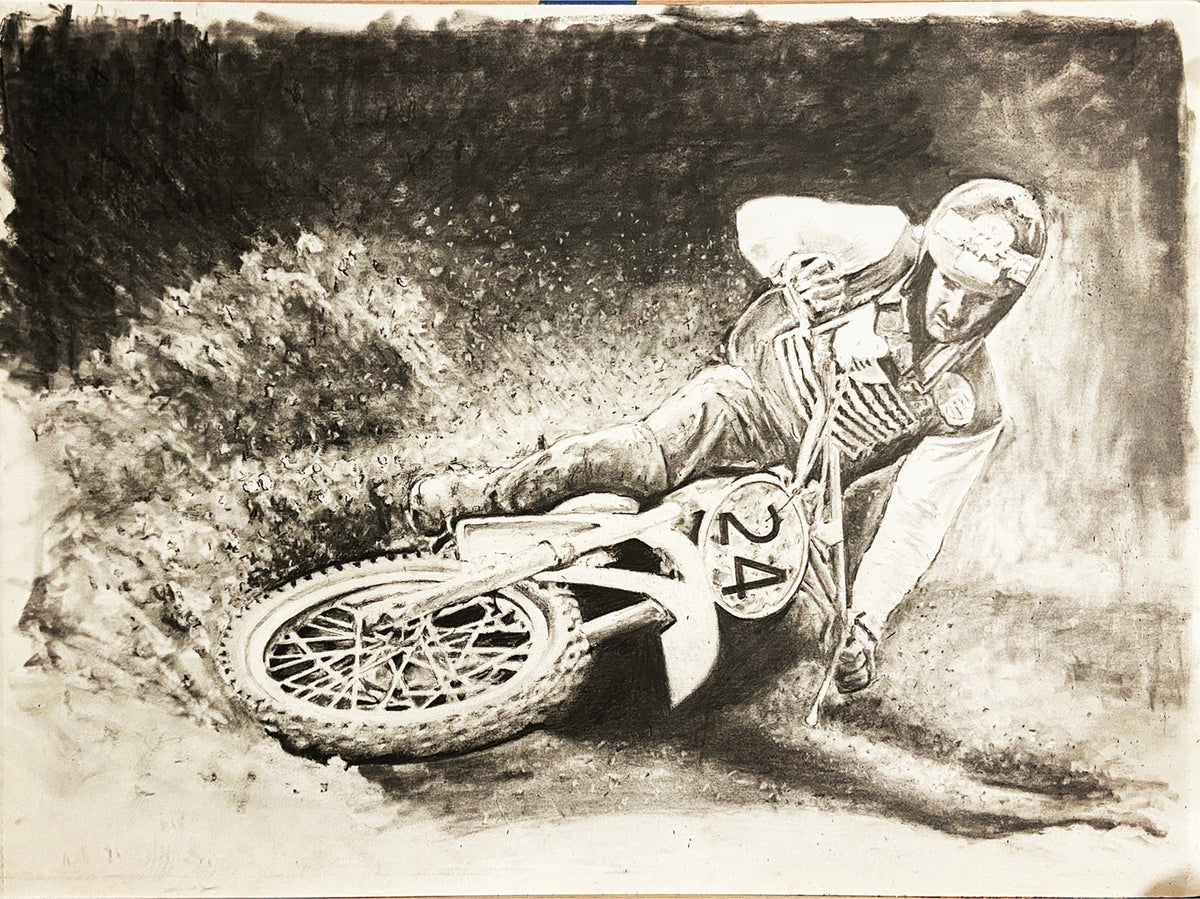 Original Drawing Of Brad Lackey 1976 Southwick Motocross Nationals ...